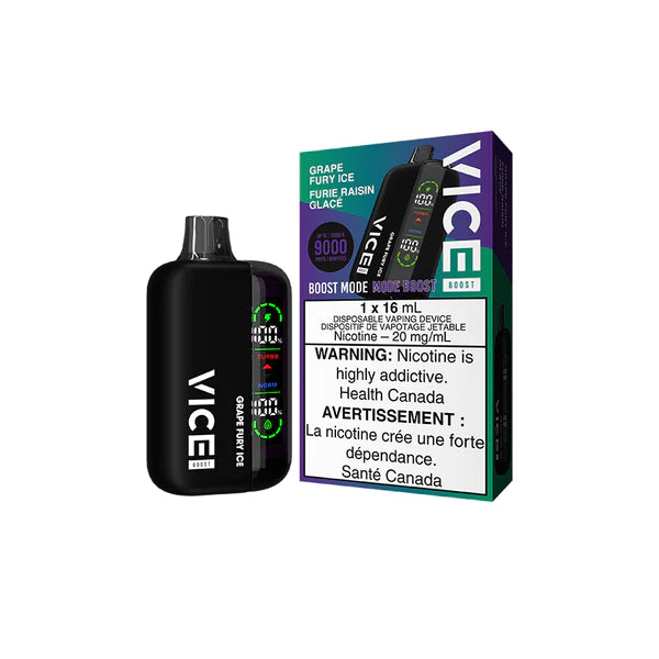 Shop New Vice Boost Disposable Vape - 9000 Puffs - Grape Fury Ice ...
