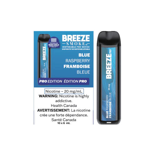Breeze Pro Disposable Vape - Zero Nicotine - Blue Raspberry- 2000 Puff ...