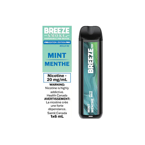 Breeze Pro Disposable Vape - Mint - 2000 Puffs - Zero Nicotine ...
