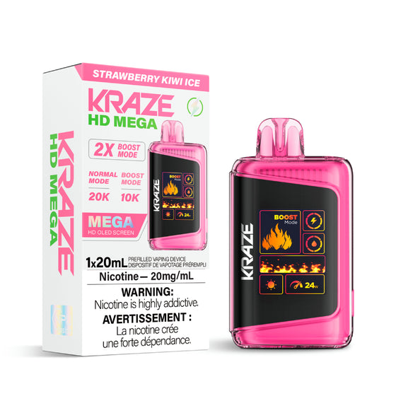 Buy Kraze HD Mega Disposable Vape - 20K Puffs - Strawberry Kiwi Ice ...