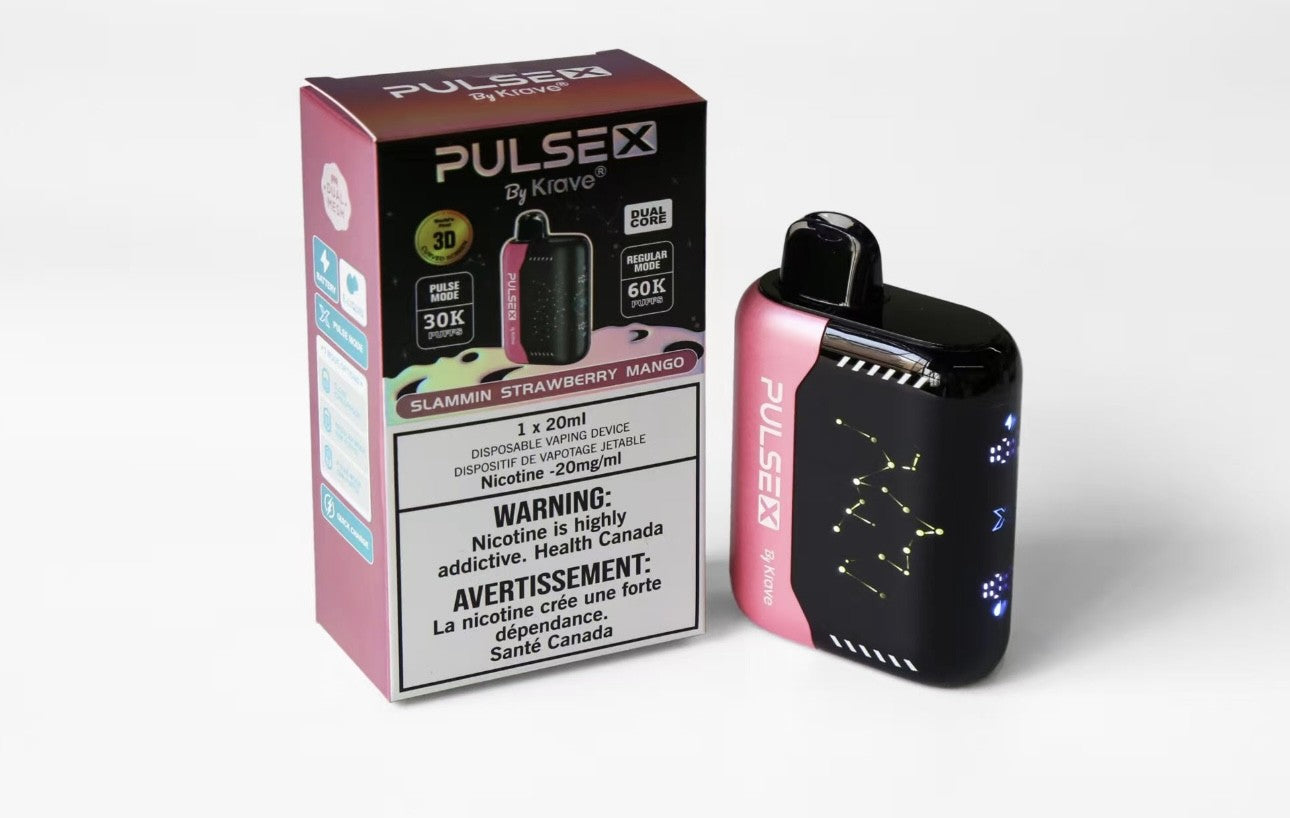 Pulse X Disposable Vape - Krave - 60K Puffs -Slammin Strawberry Mango ...